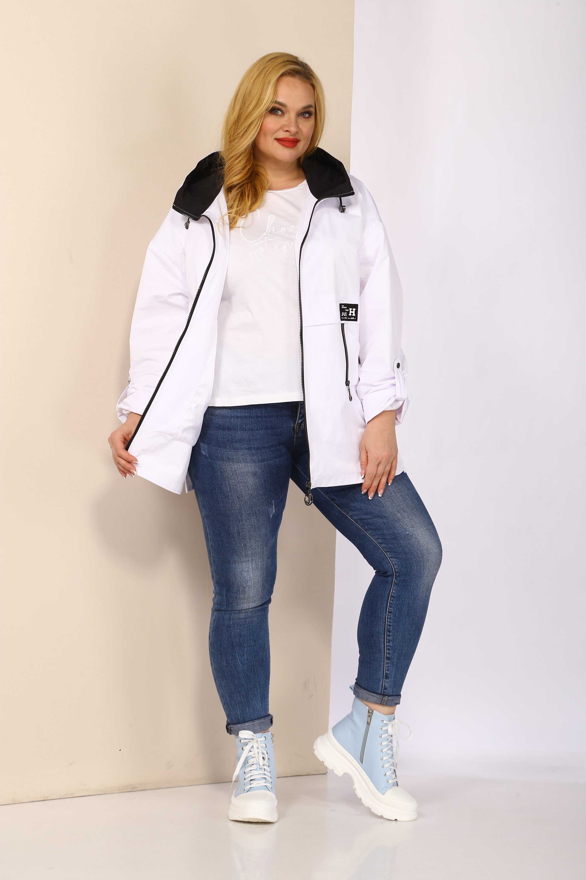 Куртка 2080 белый Shetti купить в интернет магазине Велесмода